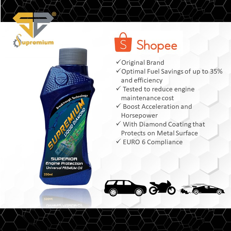 SUPREMIUM Liquid Diamond Engine Additive 250ml | Shopee Philippines