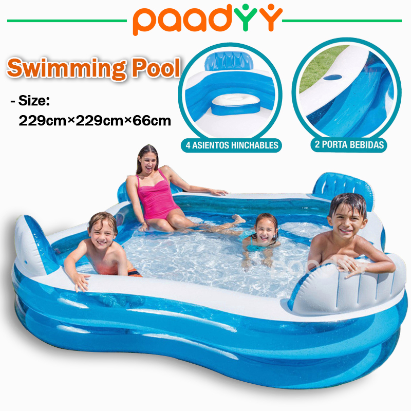 BESTWAY 56475 back seat family paddling pool Inflatable PVC swimming ...