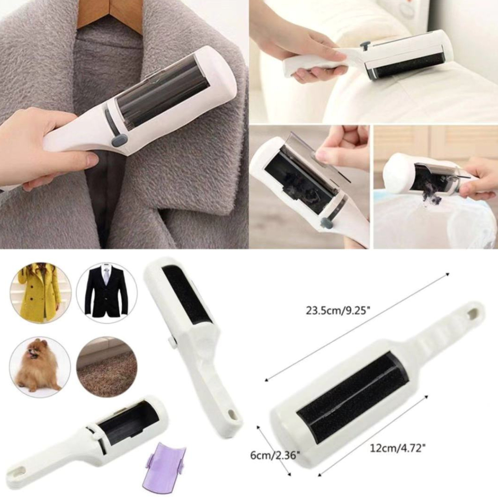Lint Brush Remover Cleaner Rotating Reuseable Roller Fabric Hair Fur ...