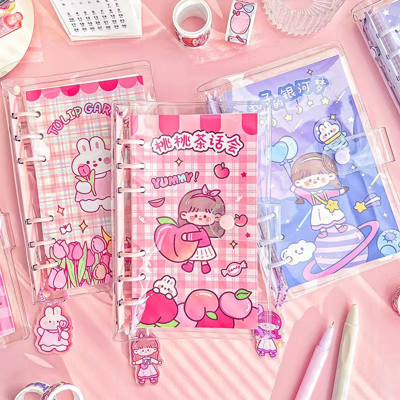 Cute girl's hand ledger loose leaf detachable waterproof notebook for ...