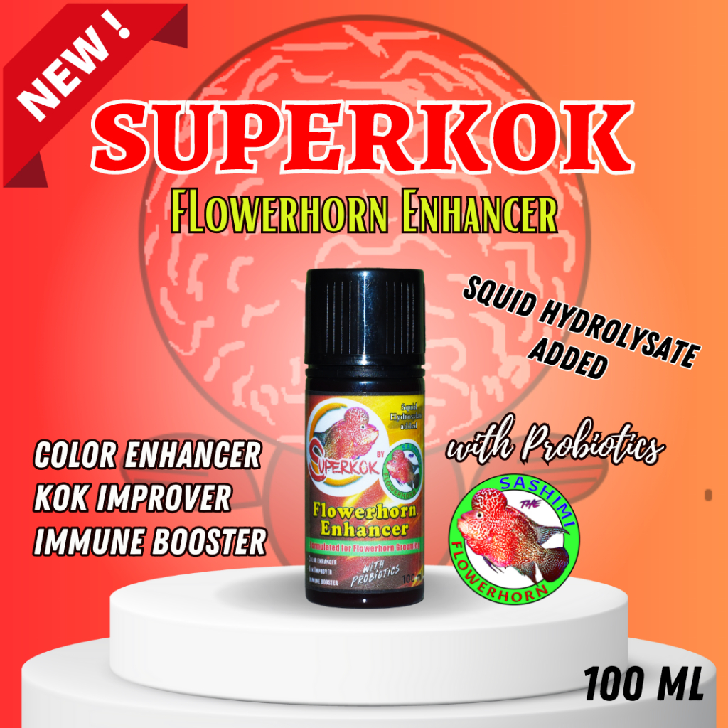 Superkok SUN Flowerhorn Enhancer 100ml, For Golden-Yellow Colored ...