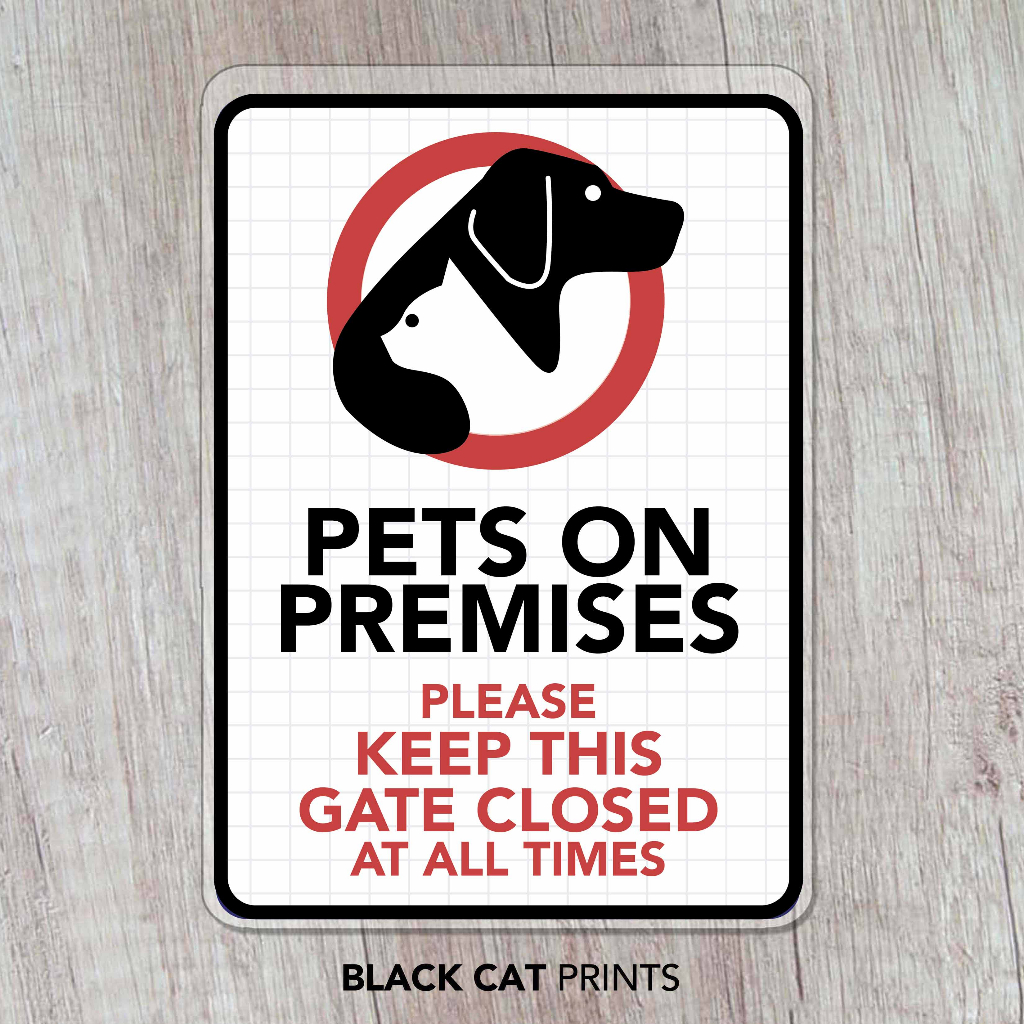 Pets on Premises Sign / Dogs on Premises Sign / Laminated Signages ...