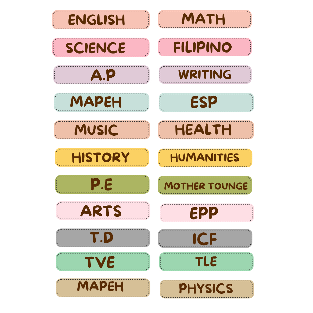 Subject Sticker Label | Shopee Philippines