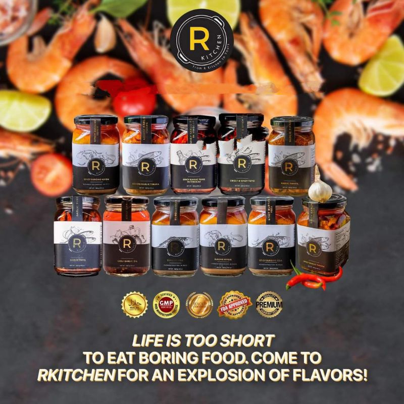 R Kitchen Premium Bottled Gourmet (Garlic, Tinapa, Tuyo and Buro ...