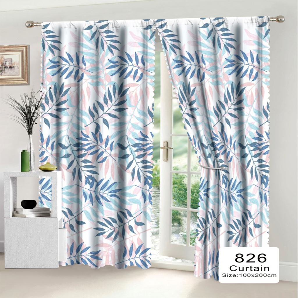 Curtain Kurtina Sa Bintana 100x210cm Windows Curtain Kurtina Door Green ...