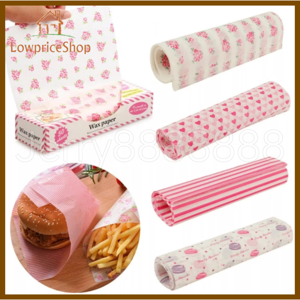 jerry88888 50Pcs Wax Paper Food Paper Bread Sandwich Wrappers | Shopee ...