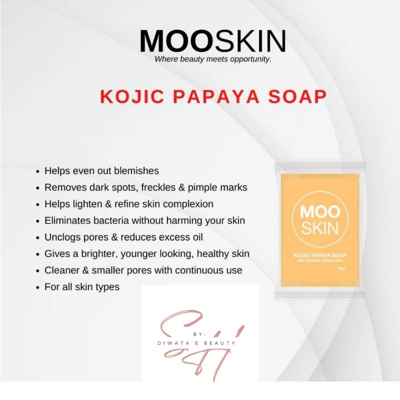MOOSKIN KOJIC PAPAYA SOAP 125g INSTANT WHITENING SOAP ( PAUBOS SALE ...