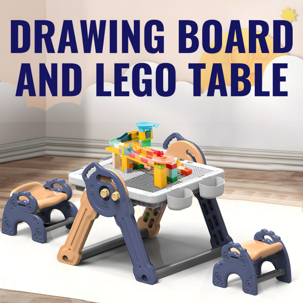 Miigu Toys 6 in 1 Multifunctional Folding Drawing Board and Lego Block ...