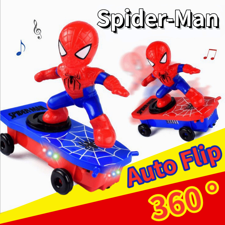 Kids Disney Spiderman Car Whirl Anime Music Led Light Electronic Super ...