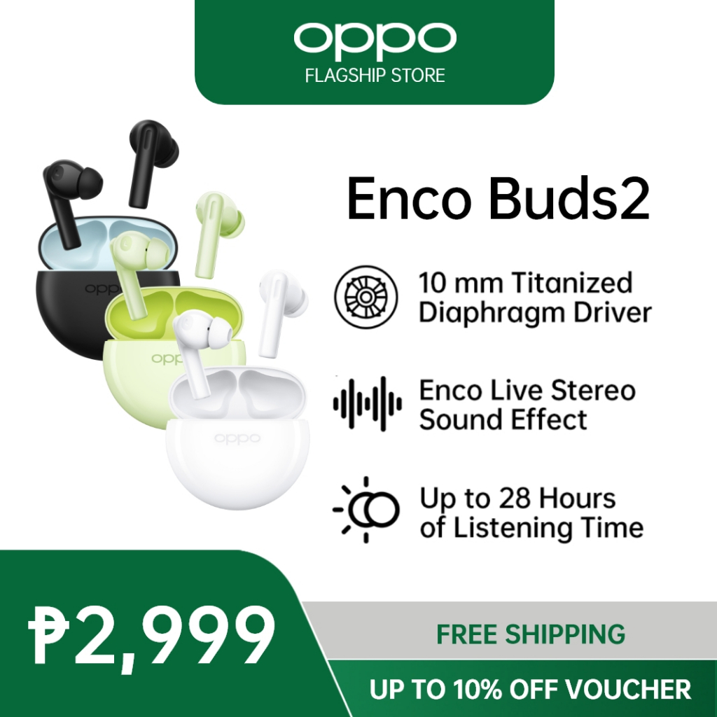 [NEW] OPPO Enco Buds2 Bluetooth Earphones | Up to 28 Hours of Listening ...