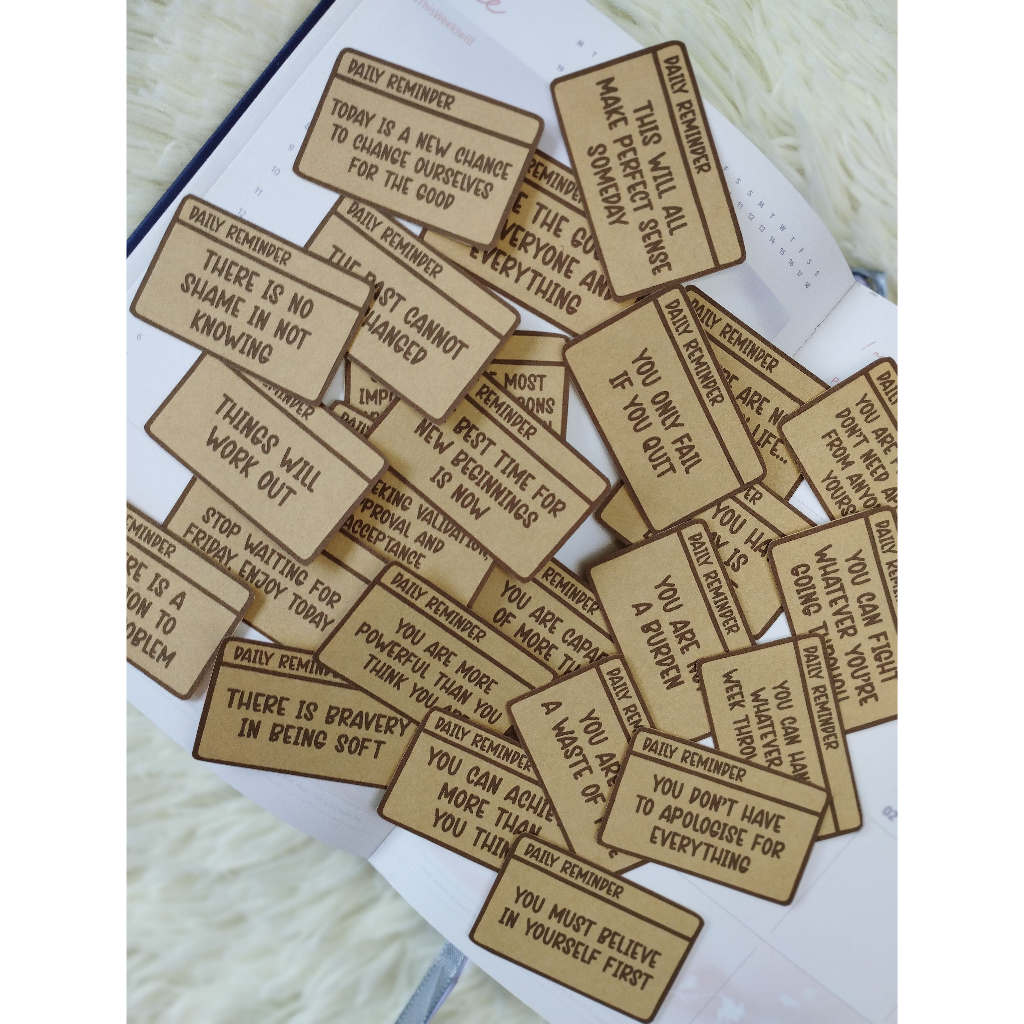 Daily Reminder Message Box Sticker Flakes | Positive Affirmations ...