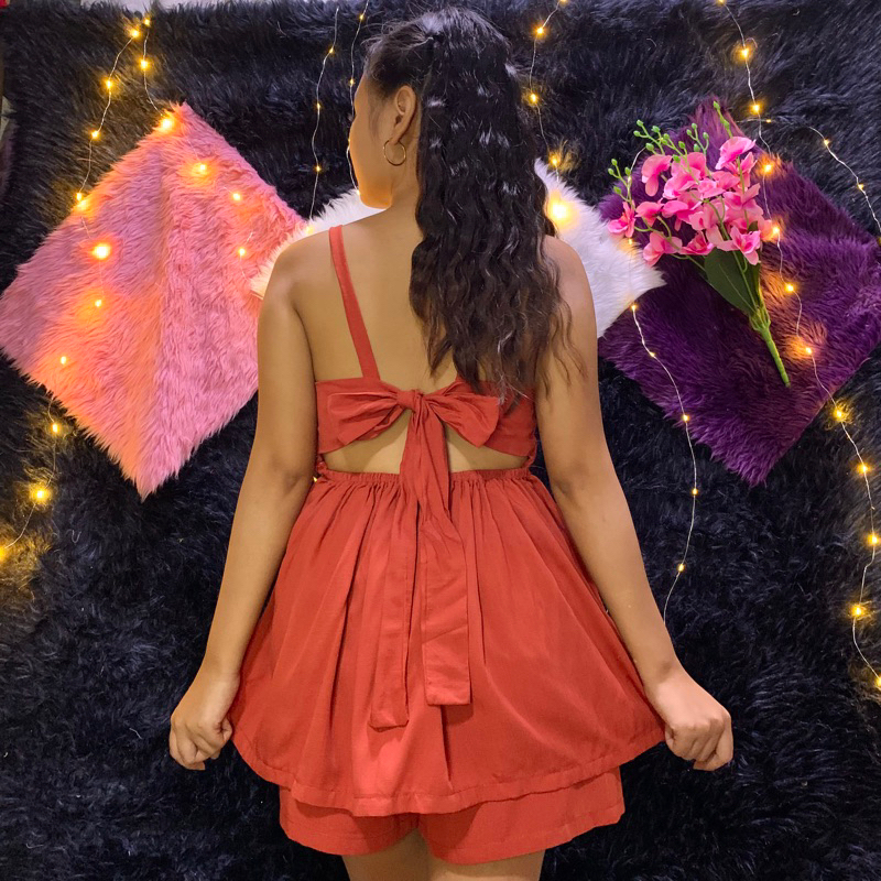 Danica terno ribbon back with short for kids and adult/teens coordinate | Shopee Philippines