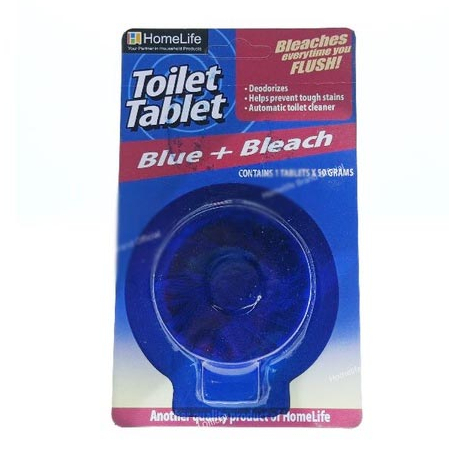 Toilet Tablet Deodorizer Toilet Coeaner Stain Preventer Blue + Bleach ...