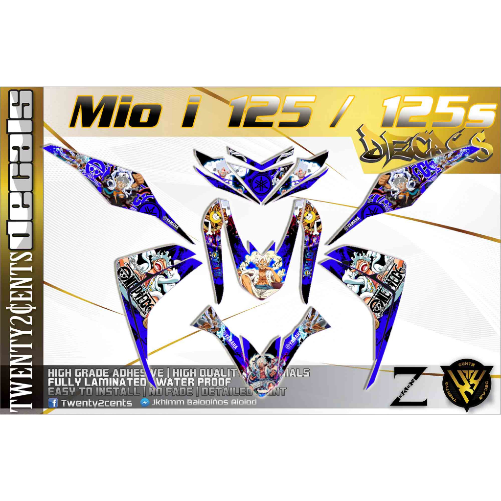 Yamaha Mio i 125 / 125s Decals High-Quality Stickers (onepiece, Luffy ...