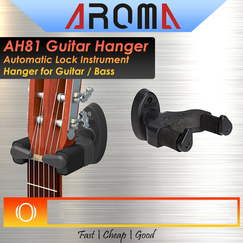 AROMA AH-81 Automatic Lock Instrument Wall Hanger for Guitar / Bass ...