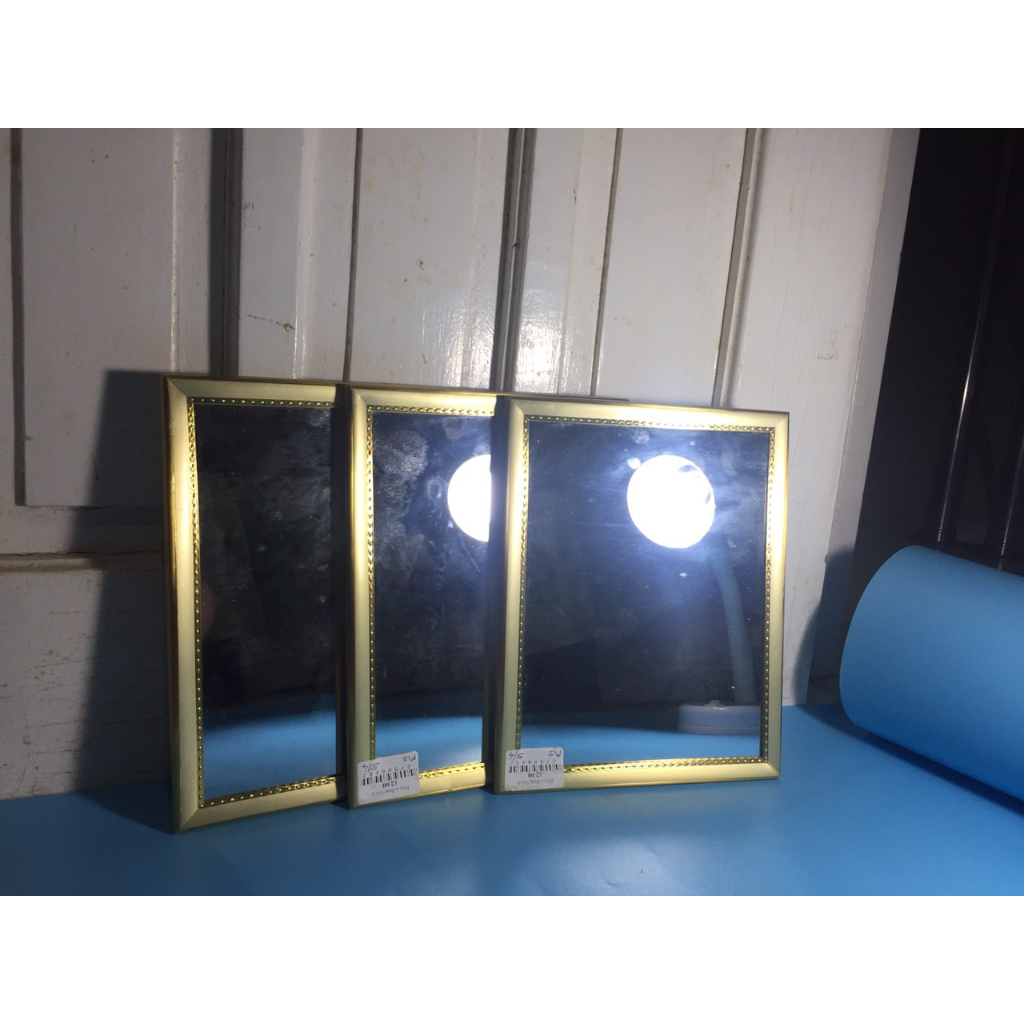 Medium Size Self Standing Wall Rectangle Mirror with Gold Frame ...