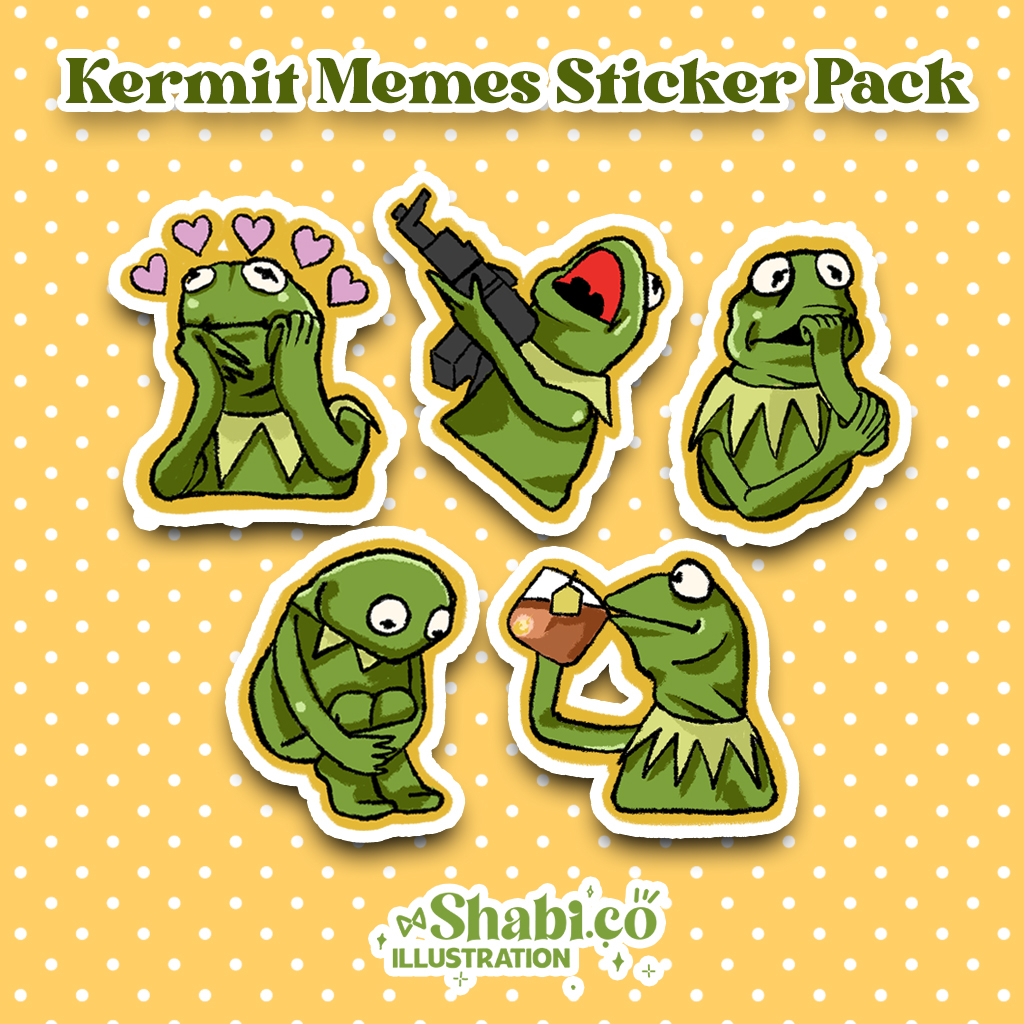 Kermit Frog Memes Sticker Set Set Vinyl Matte Laminated Shopee Philippines