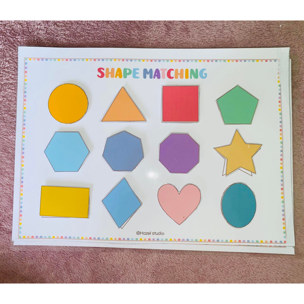 Laminated A4 Size Busy book Learning Shapes Busy books Learning Shape ...
