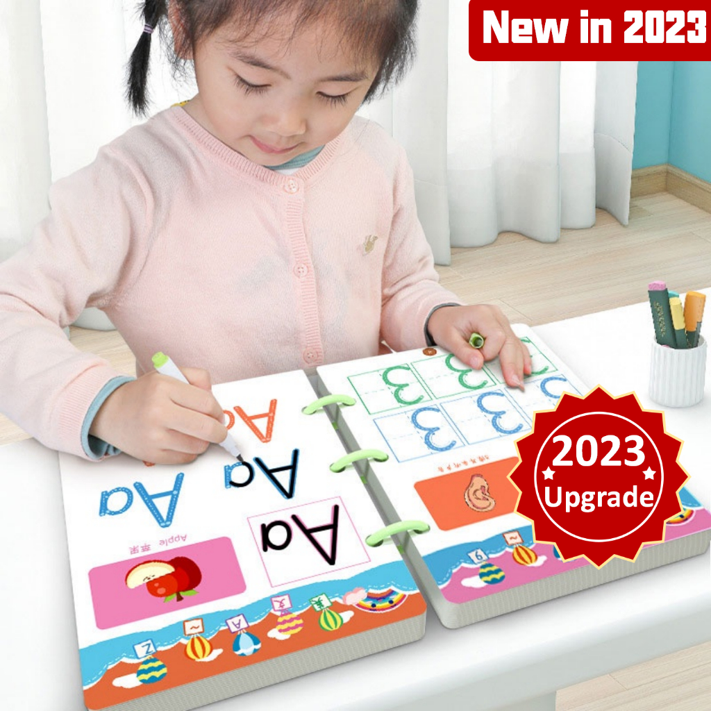 136 Page Tracing Book For Kids Training Coloring Book Erasable Writing ...