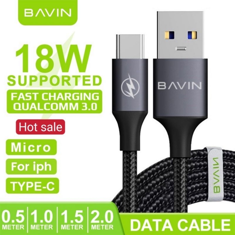 Bavin CB201 2.4A 0.5/1/1.5/2M Quick Charging Data Cable Nylon Braided ...