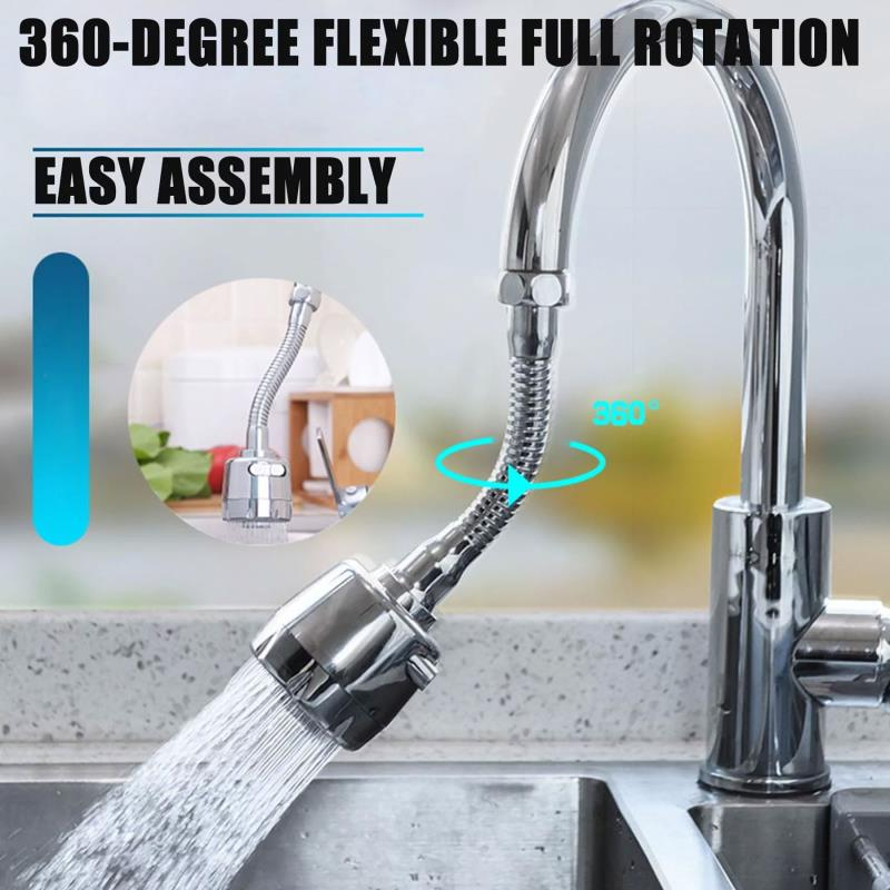 360 Degree Swivel Kitchen Faucet Aerator Adjustable Dual Mode Sprayer ...