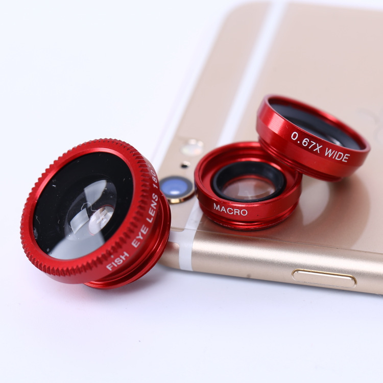 3 in1 Fish Eye + Wide Angle + Macro Camera Mobile Phone Clip-on Lens ...