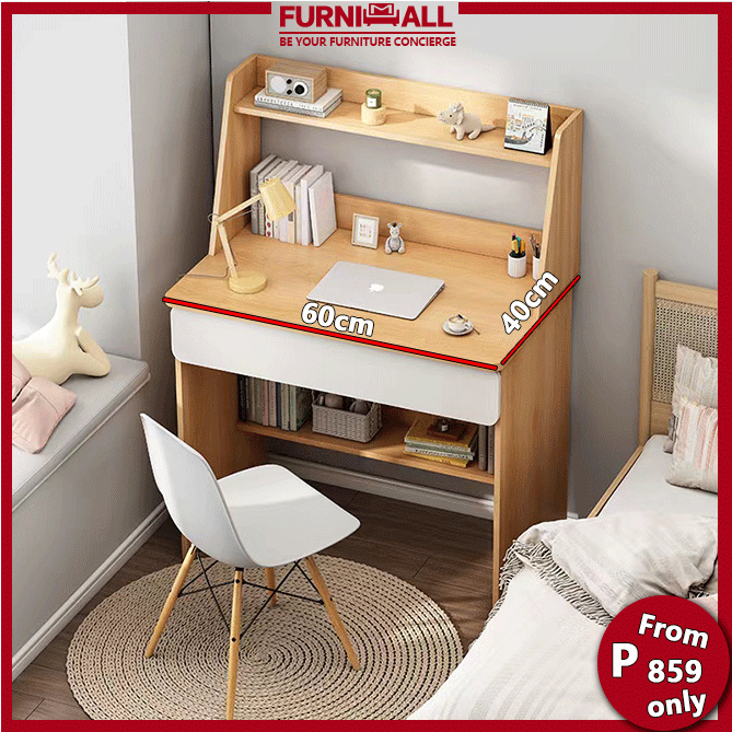 Simple home bedroom student study table computer desk desk bookshelf ...