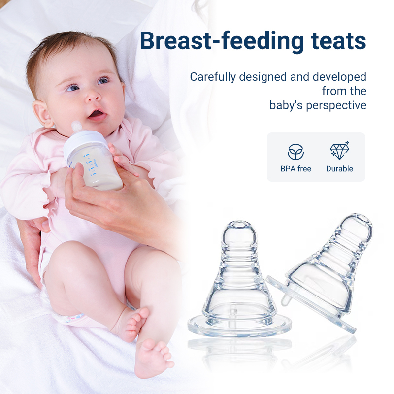 Clear Silicone Baby Nipple Feeding Bottle Wide Standard | Shopee ...