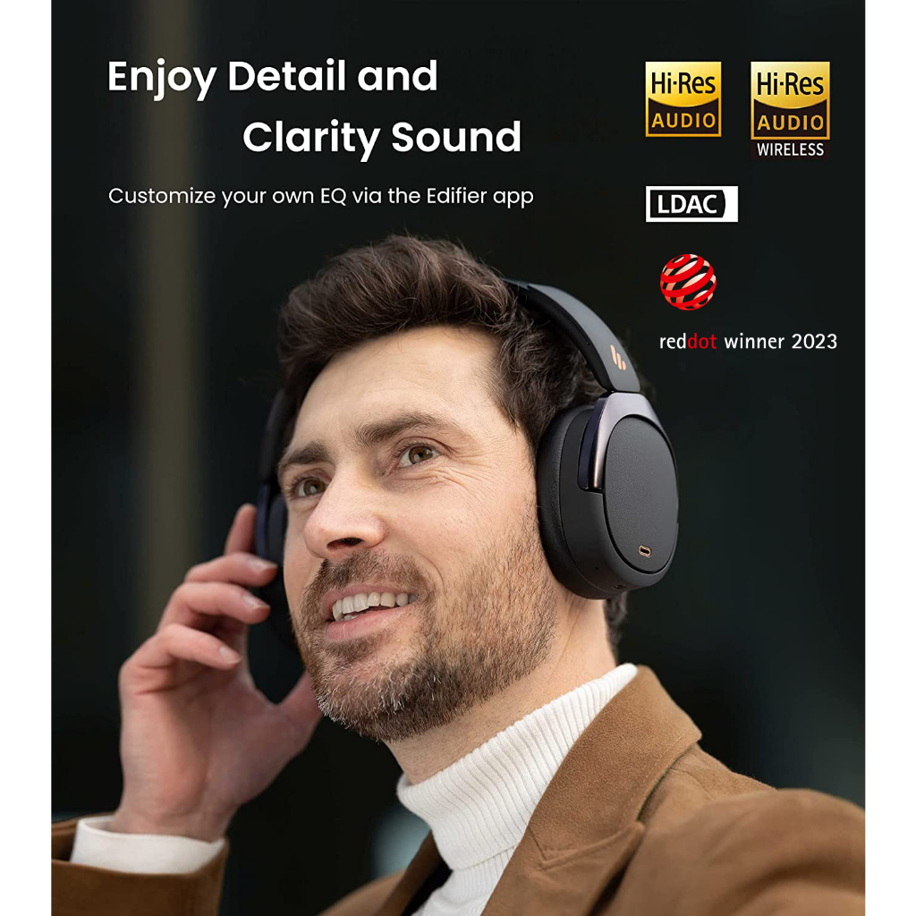 Edifier Wh950nb Anc Hi-Res Wireless Bluetooth Headphones With Enc Mic ...