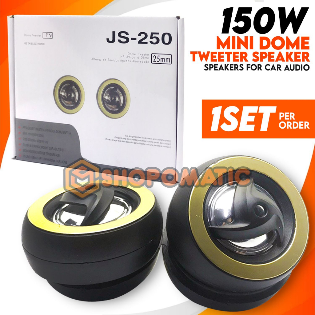 🟧 150W Mini Dome Tweeter Speakers for Car Audio JS-250 (1 SET) 🟧 ...