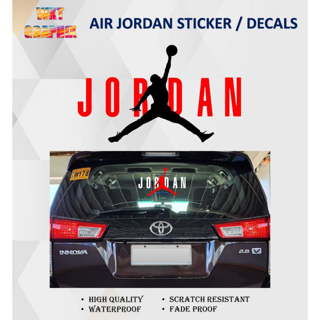 AIR JORDAN STICKER DECALS FOR MOTORCYCLE/CAR/ETC. (WATERPROOF, CUTOUT ...