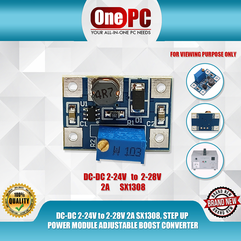DC-DC 2-24V to 2-28V 2A SX1308, STEP UP POWER MODULE ADJUSTABLE BOOST ...
