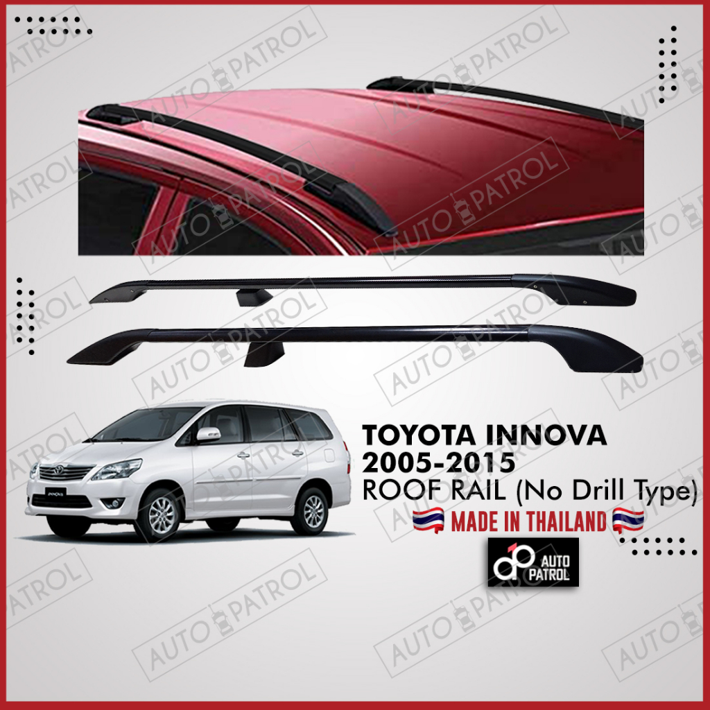 Toyota Innova 2005-2015 / 2016-2023 Roof Rail No Drill type (Black ...