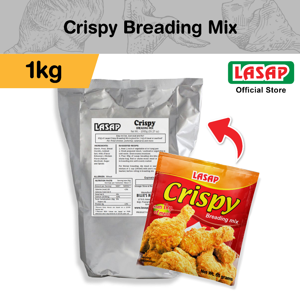Lasap Crispy Breading Mix 1kg (Institutional) | Shopee Philippines