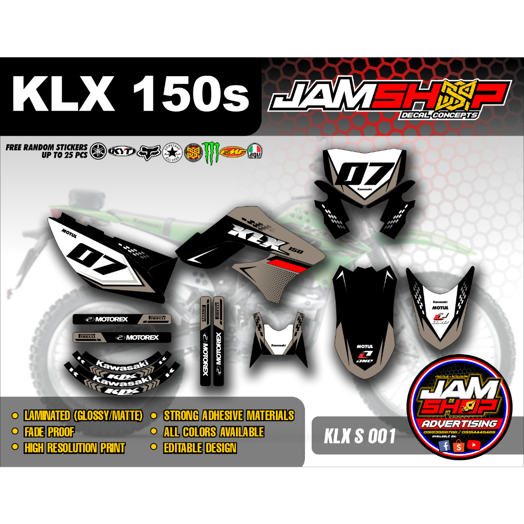KLX 150s / D Tracker Full Decals + FREE RIM STICKER | Shopee Philippines