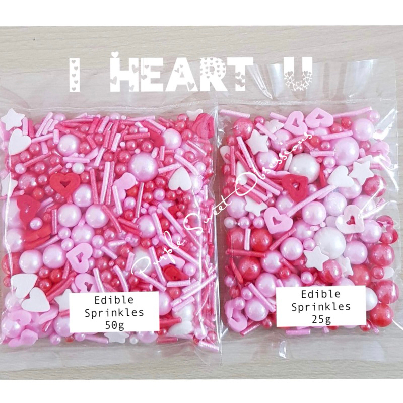 Edible Heart Sprinkles / Valentines / Mothers Day / Anniversary ...