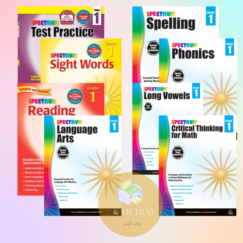 GRADE 1 Spectrum Workbooks (Review, Exercises, Answer Key) | Shopee ...