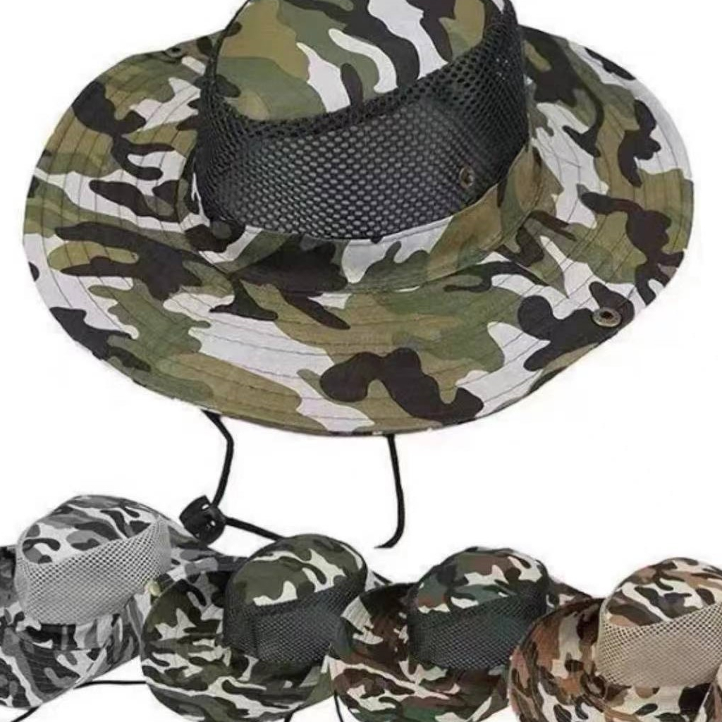 BGC Fisherman Camouflage Hat Bucket hat Net Waway Summer Sun Hat Boy's ...