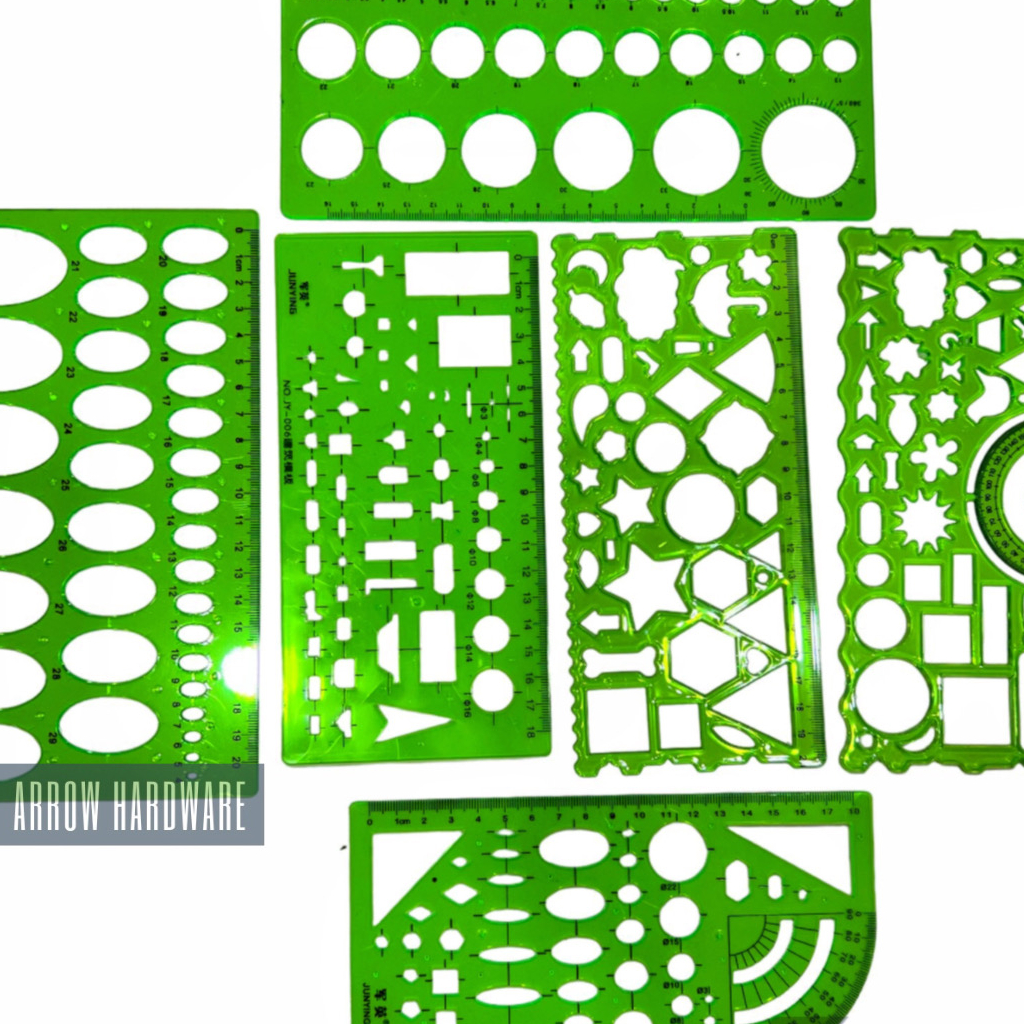 6 Pcs Architect Multi Purpose Drawing Template Set House Plan Interior ...