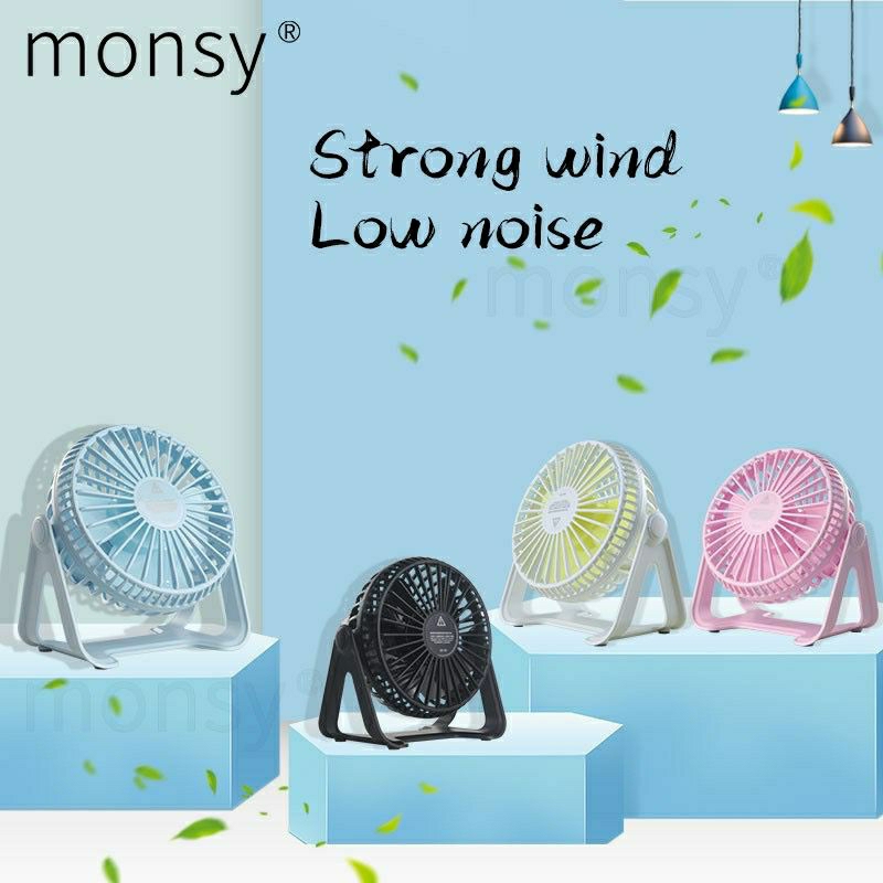Desk Fan Mini USB Table Desk Personal Fan Cue Light Big Wind Fan Desk ...