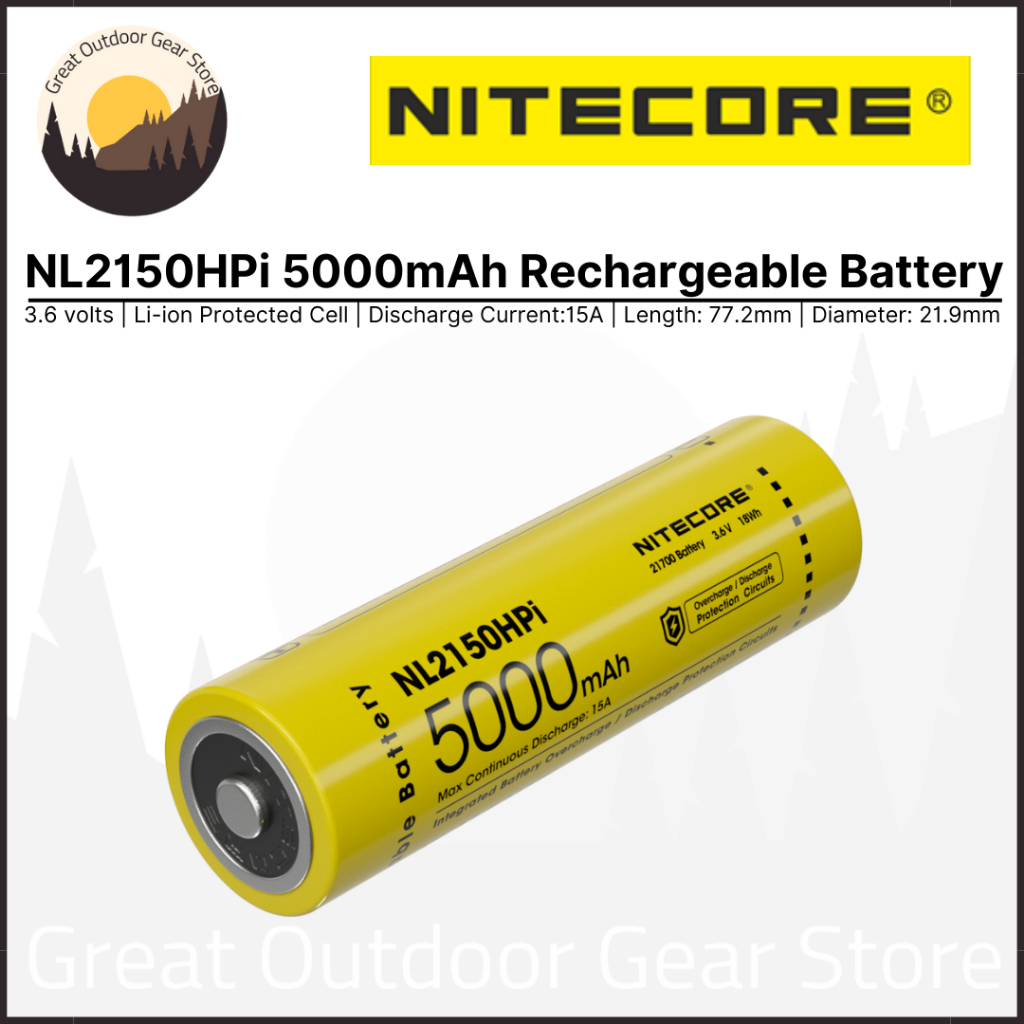 NITECORE NL2150HPi 5000 mAh 21700 Rechargeable Proprietary Battery for ...