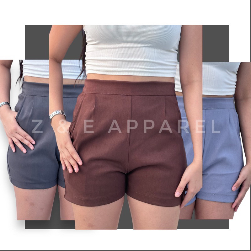 Trendy High-Waist Trouser Short with Garterized Back | Shopee Philippines