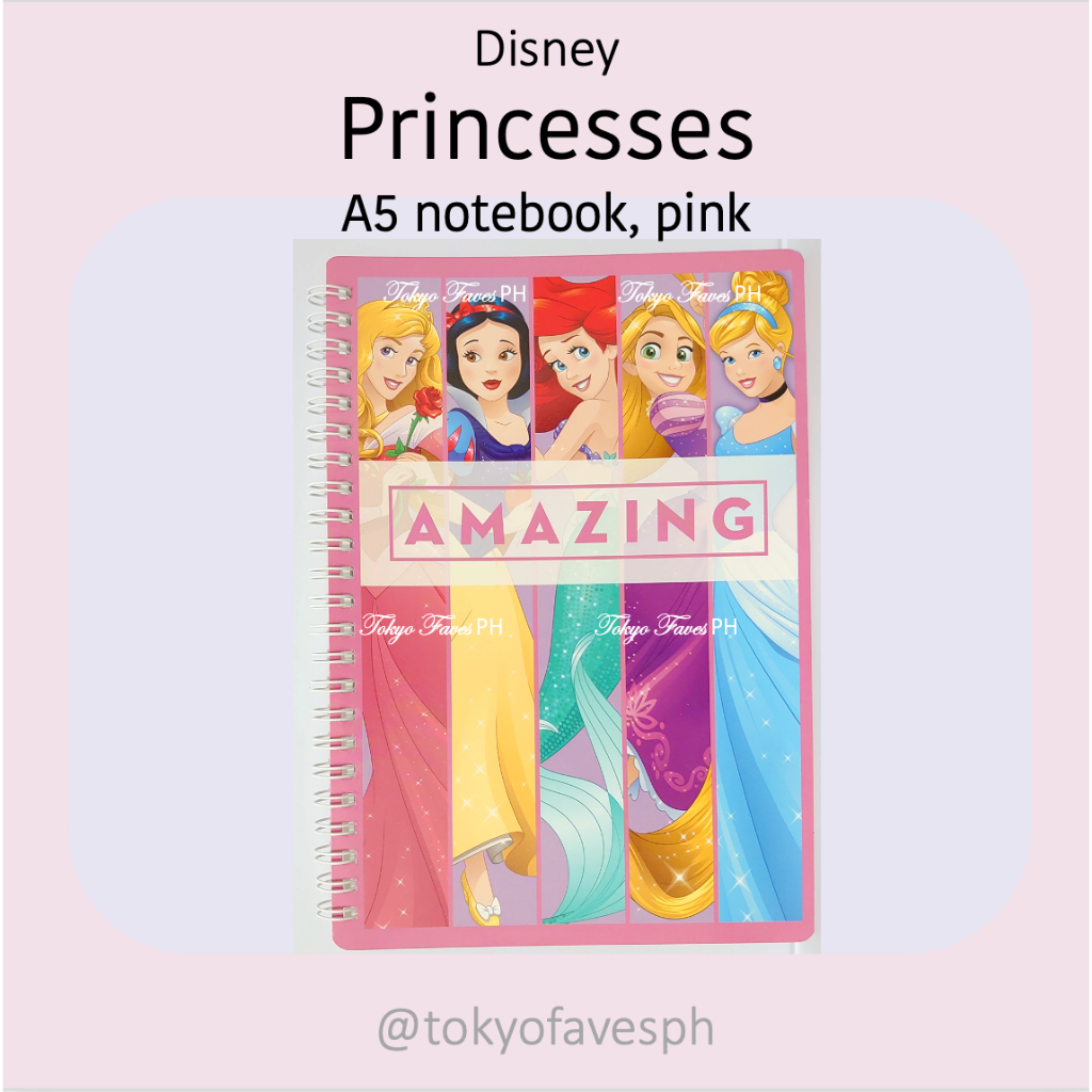 Disney Princess A5 Double Ring Notebook Little Mermaid Cinderella Snow ...