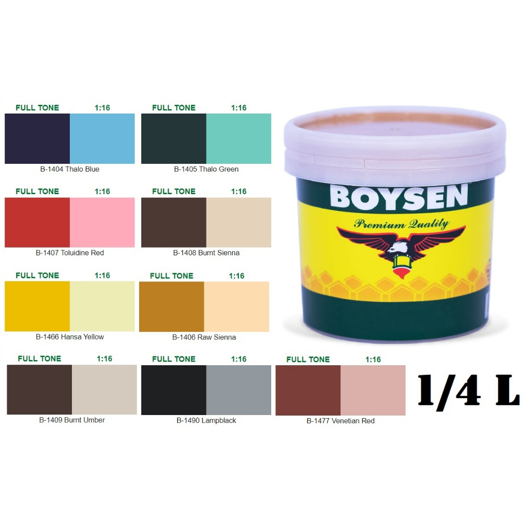 BOYSEN ACRY COLOR 1/4 LITER| WATER BASE | PAINT FOR CEMENT | Shopee ...