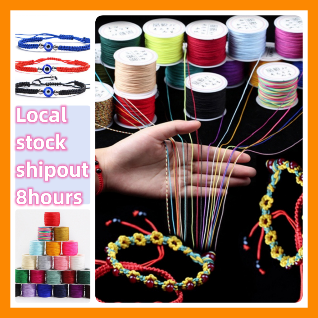 50m 0.8mm Wax line beaded rope nylon rope cotton thread yarn DIY ...