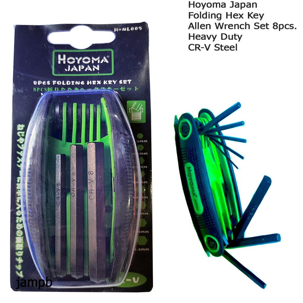 Hoyoma Japan Folding Hex Key Allen Wrench Set 8pcs Heavy Duty CR-V ...