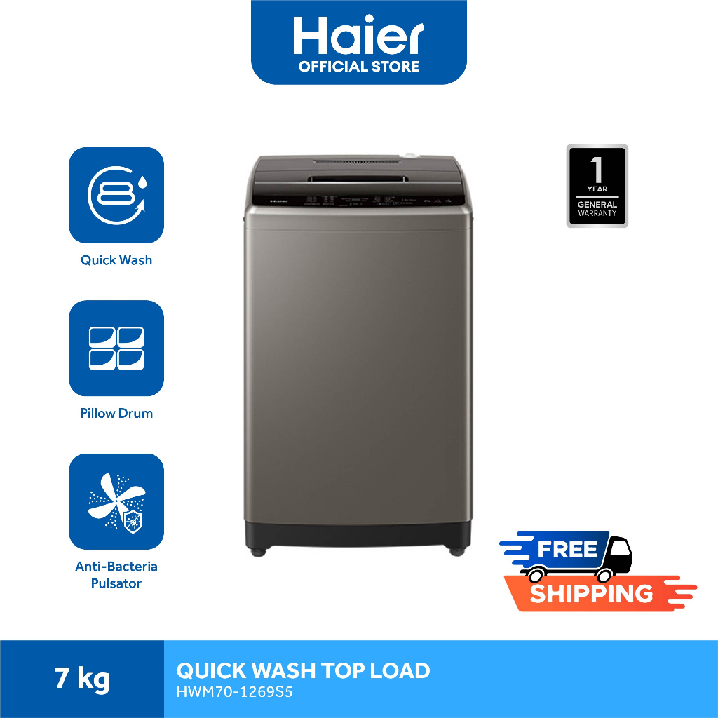Haier HWM70-1269S5 7kg Quick Wash Fully Automatic Top Load Washing ...