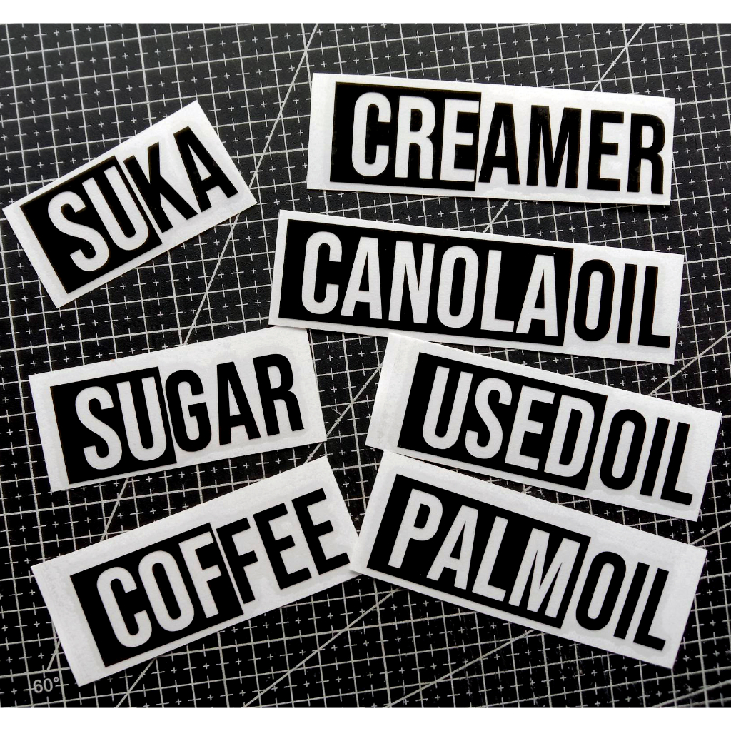 Condiments Label (Customized) (Cut-out Sticker) (vinyl) | Shopee ...