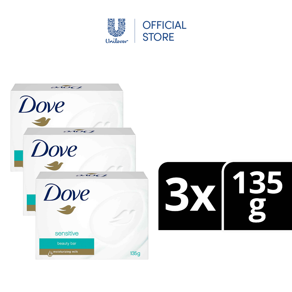 [TRIPLE VALUE PACK] Dove Beauty Bar Sensitive 135g for Sensitive Skin | Shopee Philippines