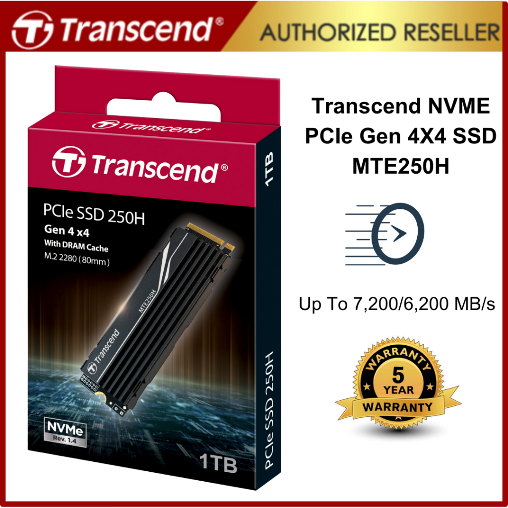 Transcend MTE250H 1T/2T/4T M.2 2280 NVMe PCIe Gen4 x4 Laptop/PC Upgrade ...